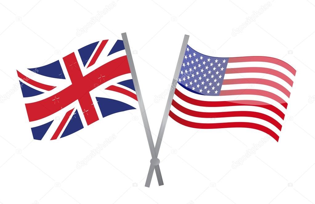 Uk and usa flags join together. illustration Stock Illustration by ...