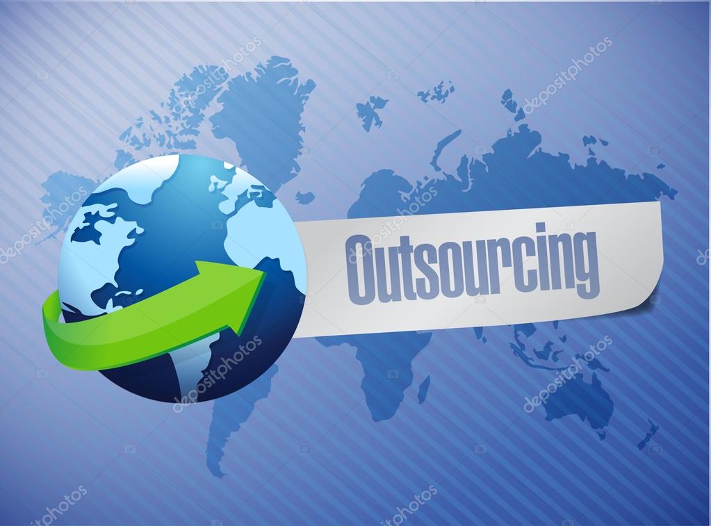 Outsourcing world map illustration design Stock Photo by ©alexmillos ...