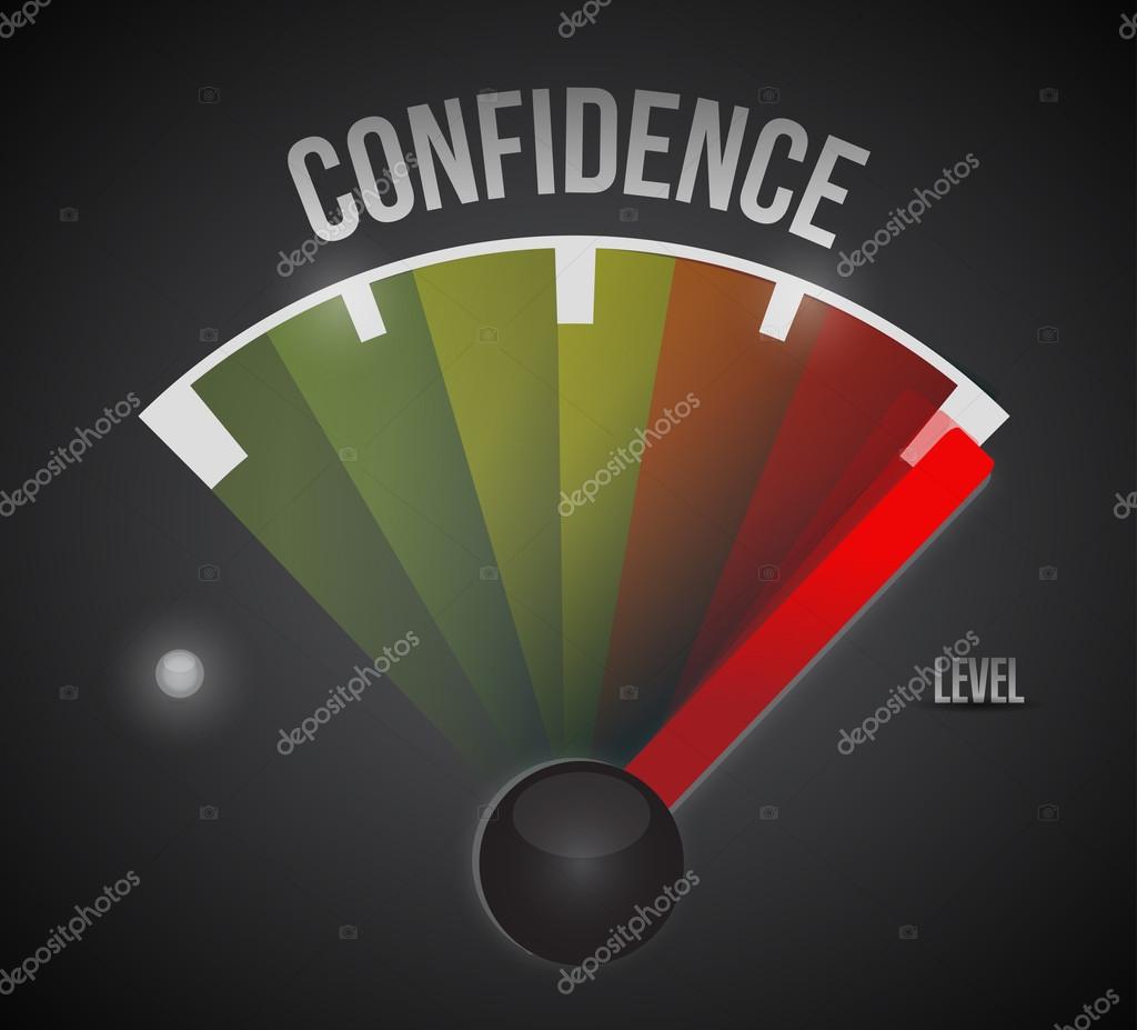 Confidence level measure meter from low to high Stock Photo by ...