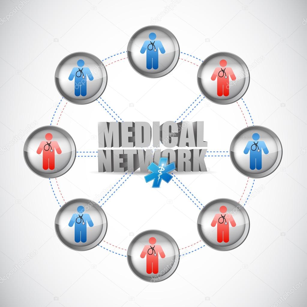 Medical doctors network connected illustration Stock Photo by ...