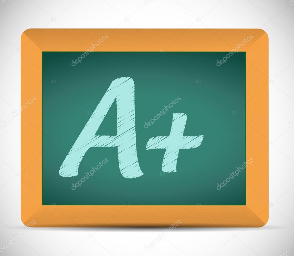 A plus message on a chalkboard illustration Stock Photo by ©alexmillos ...