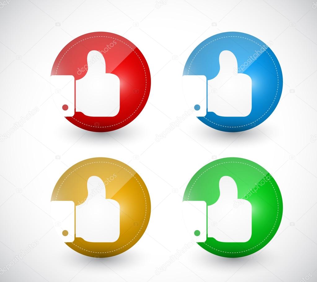 Thumbs up buttons seals illustration design Stock Photo by ©alexmillos ...