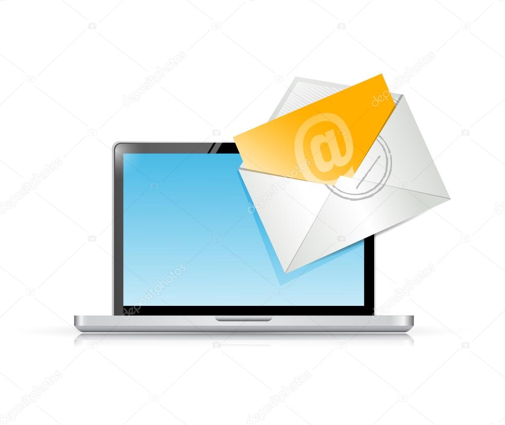 Laptop and emails illustration design — Stock Photo © alexmillos #38422239