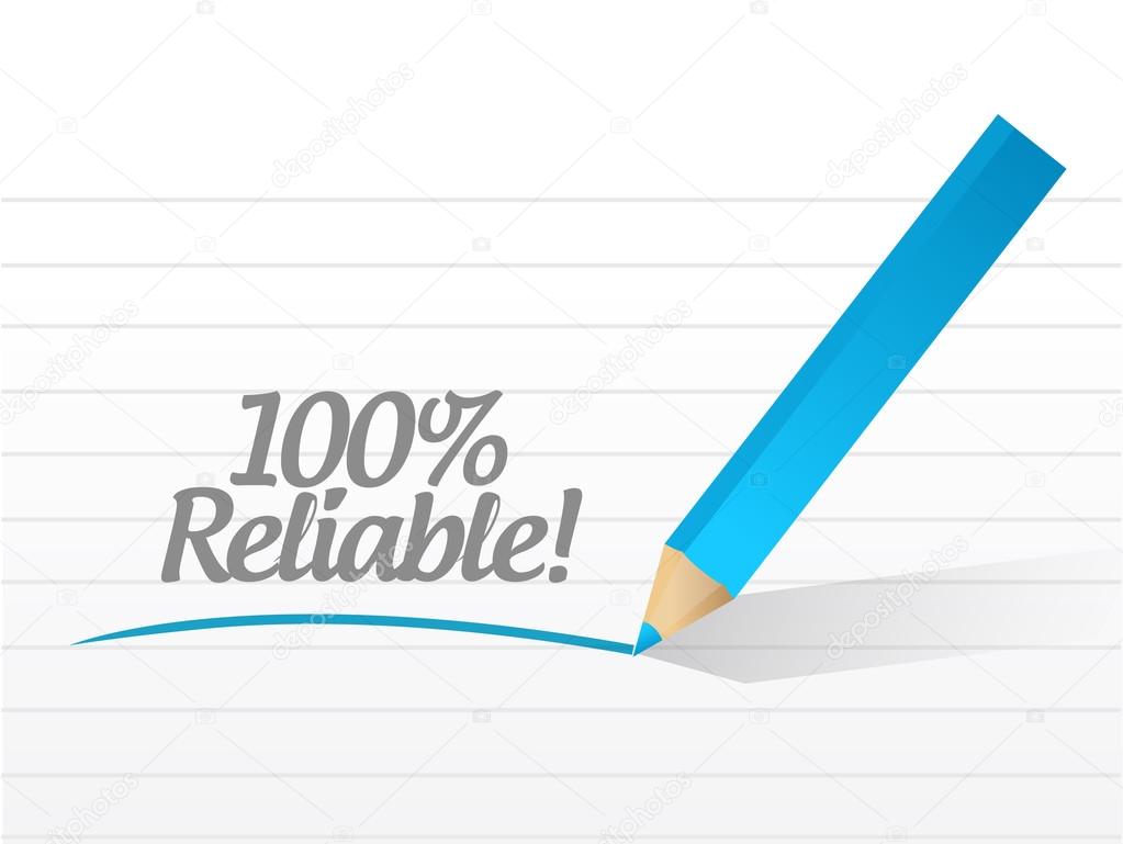 100 percent reliable message illustration design Stock Photo by ...