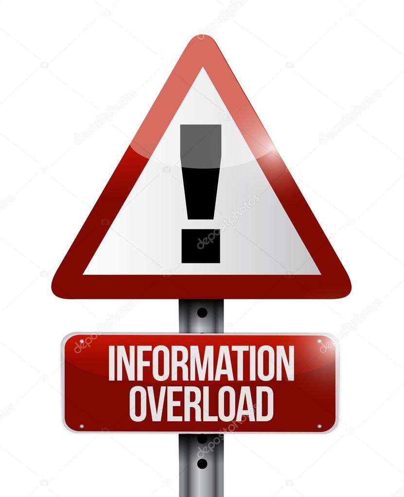Information overload warning sign illustration — Stock Photo ...