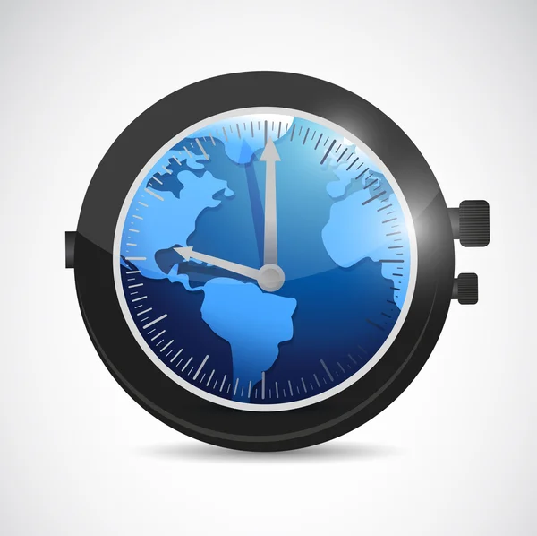 Clock over a world map illustration design Stock Photo by ©alexmillos ...