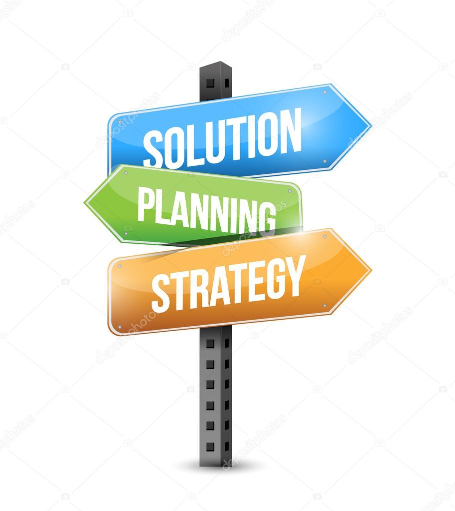 Solution, planning and strategy sign illustration Stock Photo by ...