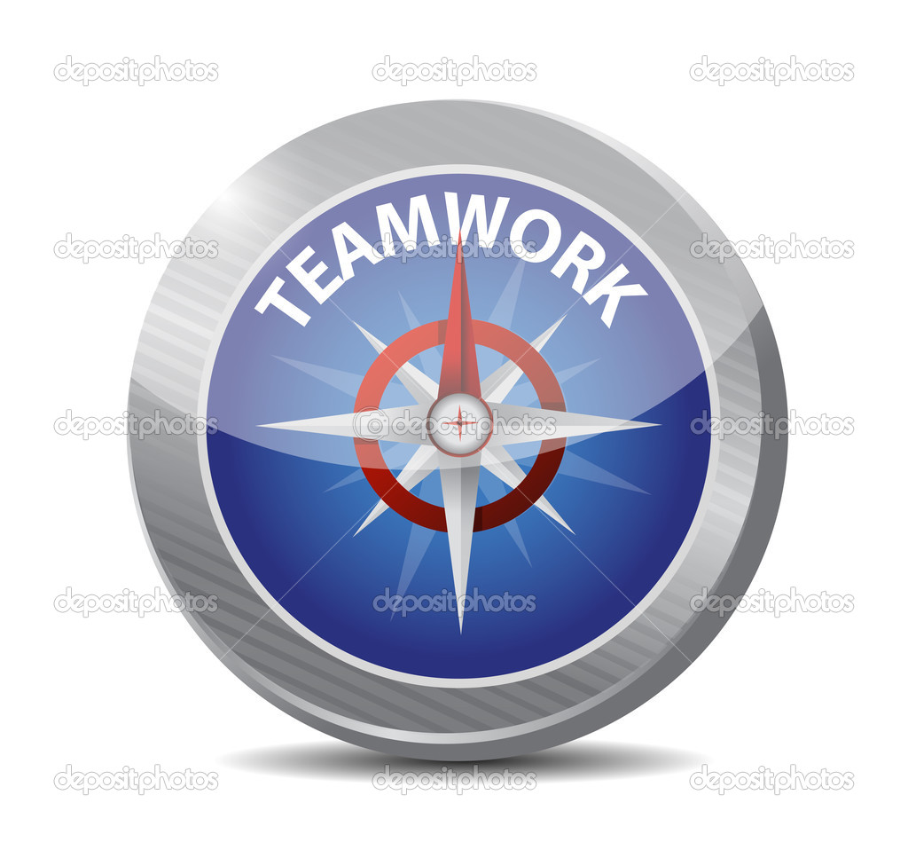 Teamwork compass illustration design — Stock Photo © alexmillos #40295313