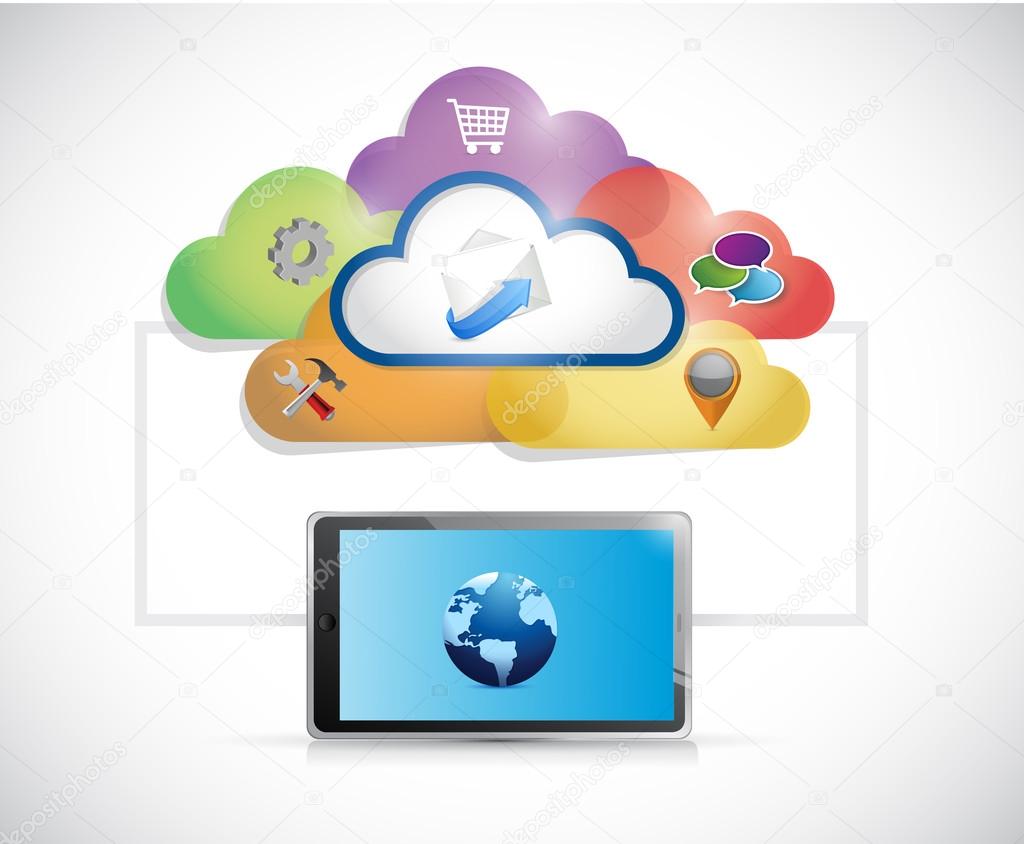 Tablet computer network connection communication Stock Illustration by ...