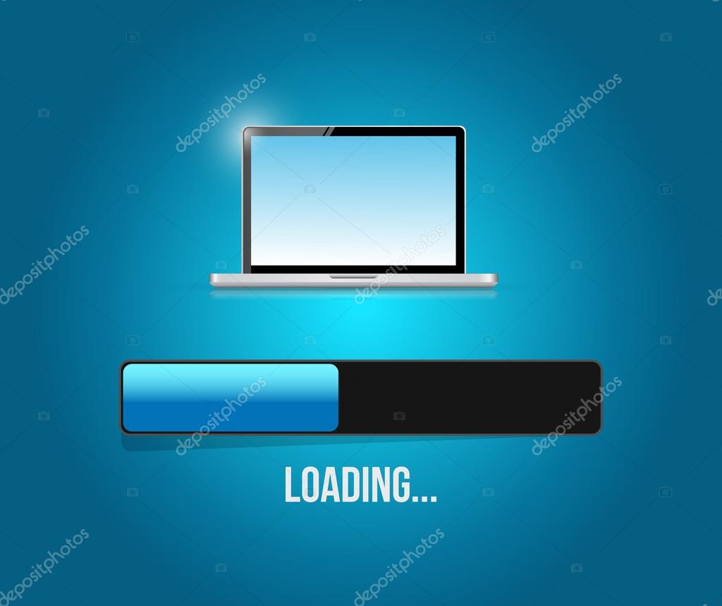 Loading computer updates illustration — Stock Photo © alexmillos #46313157