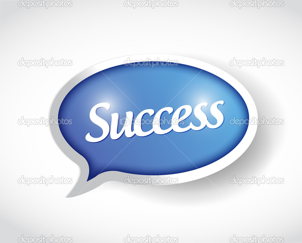 Success message bubble illustration Stock Photo by ©alexmillos 47234249