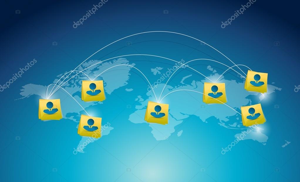 People network communication world map Stock Photo by ©alexmillos 47529843