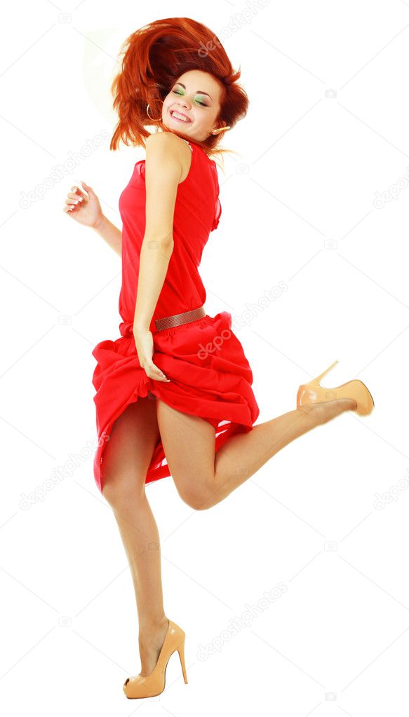 Woman dancing and celebrating Stock Photo by ©lenanet 17653229