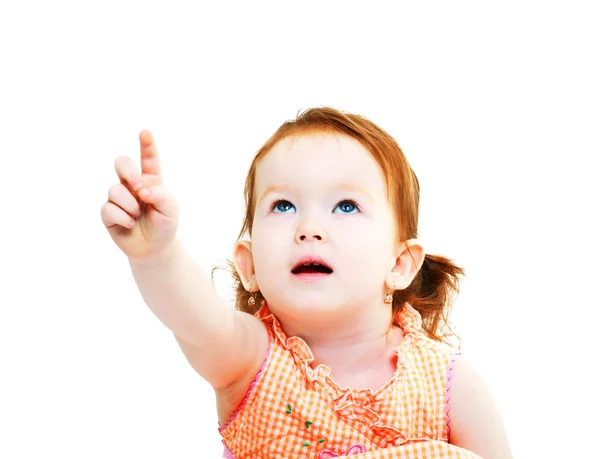 Little girl pointing — Stock Photo © lenanet #26084471