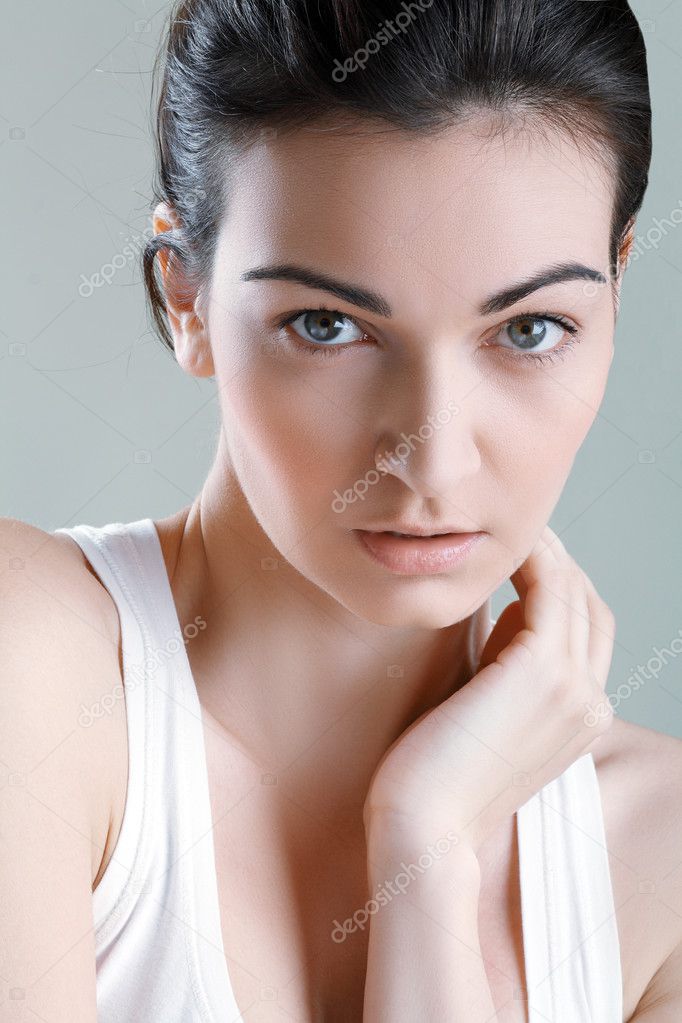 Beautiful female face — Stock Photo © lenanet #45827289