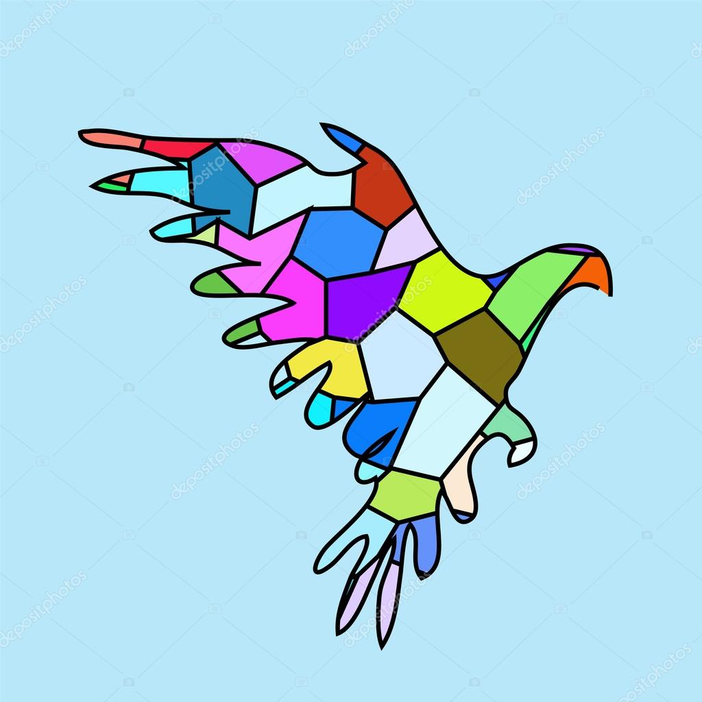 Bird blue color mosaic Stock Vector Image by ©Larisa13 #19366013
