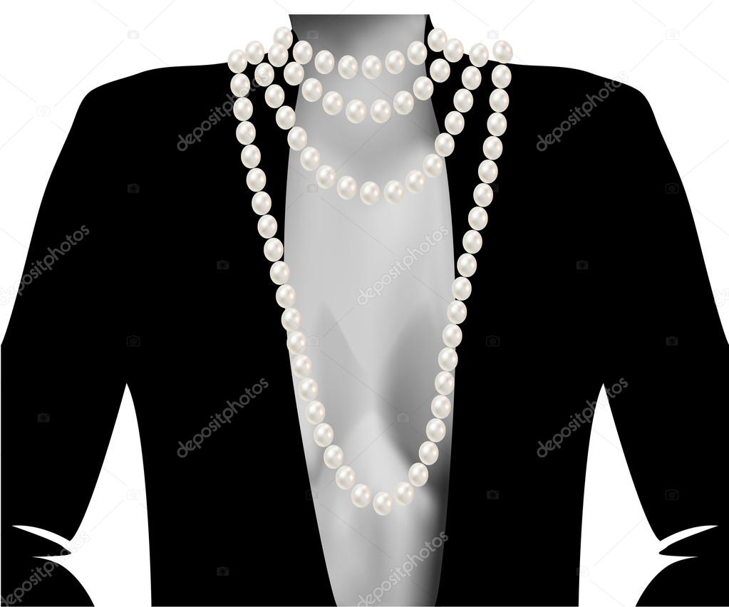 Silhouette female with pink pearls romantic Stock Vector Image by ...