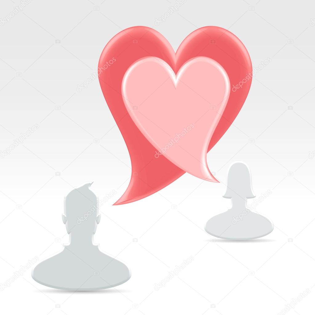 Couple declaring love with speech bubbles Stock Vector Image by ...