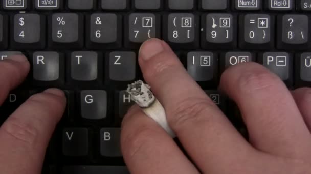 Smoking While Typing — Stock Video © winterling #22081177