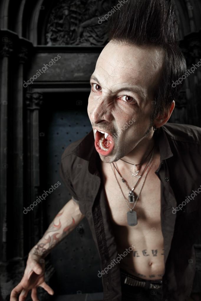 Vampire Teeth With Blood Man