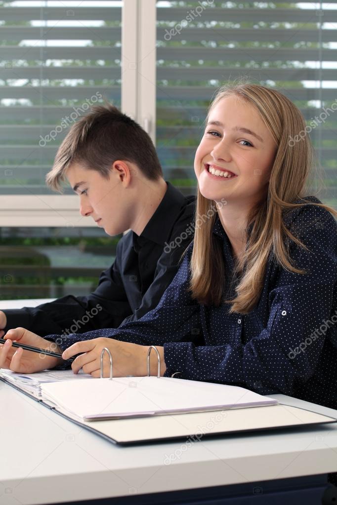 Highschool students working in class — Stock Photo © sumners #17820251