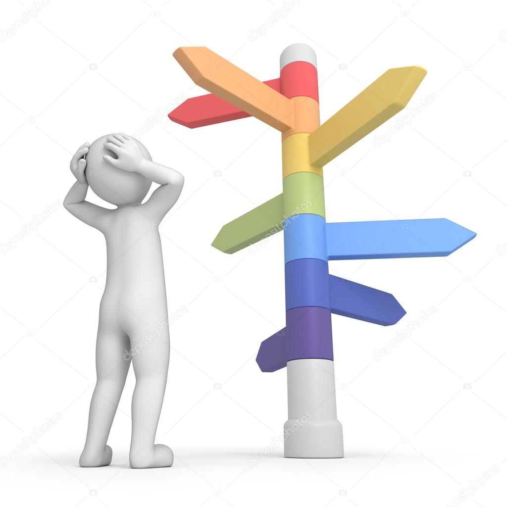 3d human and directions signs Stock Photo by ©lexaarts 40361979
