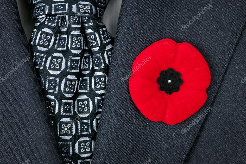 Remembrance Day poppy on suit — Stock Photo © elenathewise #16852869