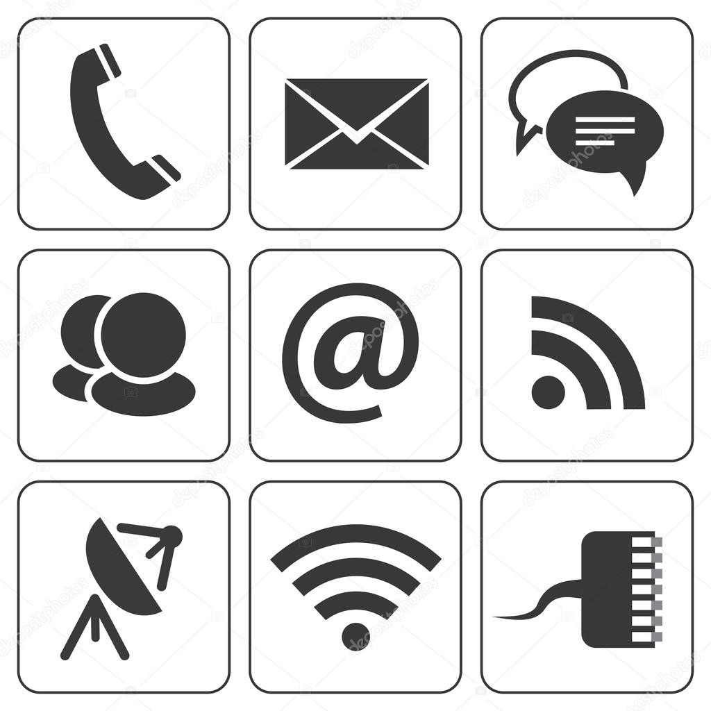 Set of modern communication signs and icons Stock Vector Image by ...