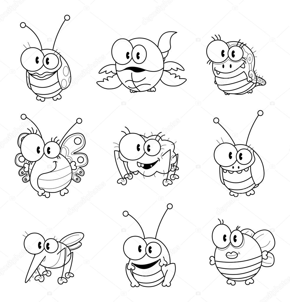 Insectos de dibujos animados 2023