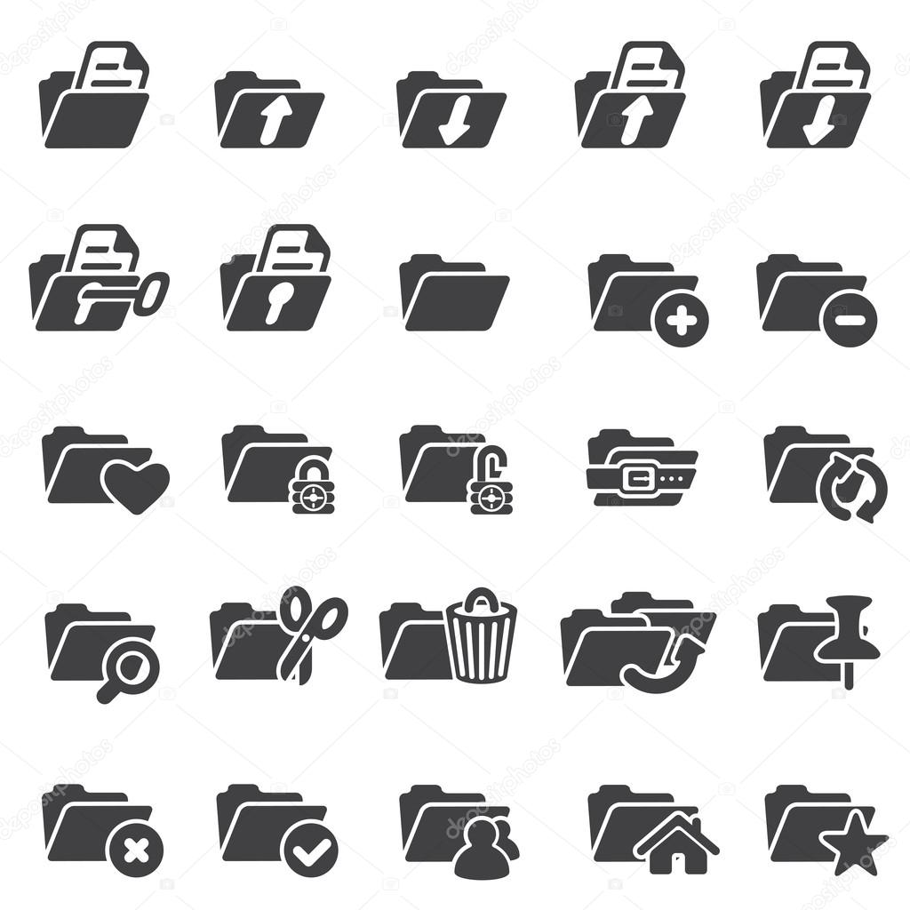 Reihe von Ordner-Symbolen Stock-Vektorbild von ©strejman 16233365