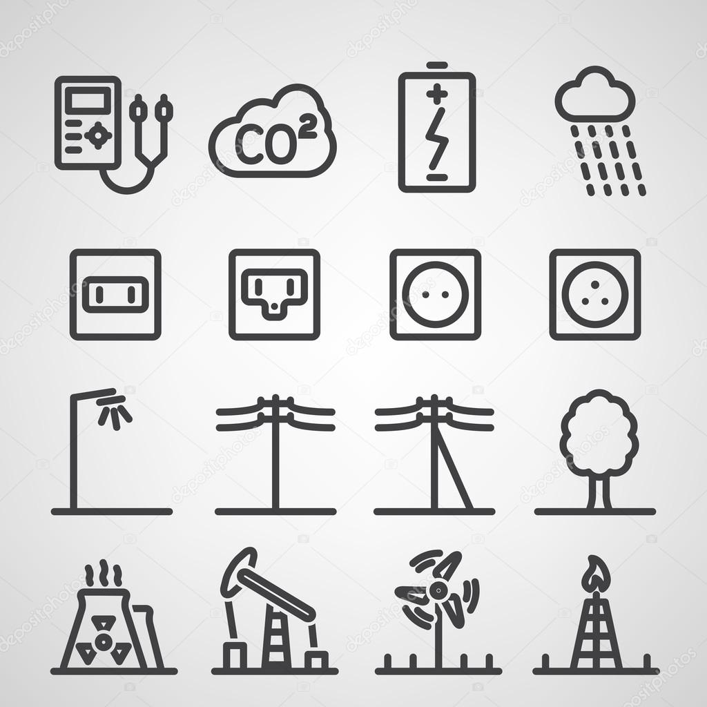 Energy and resource icon set Stock Vector Image by ©strejman #39669281