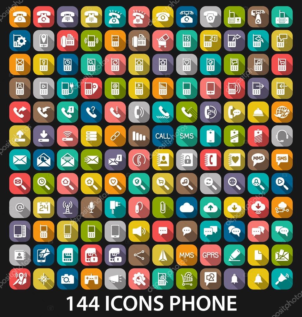 Set phone icon Stock Vector by ©strejman 40211357