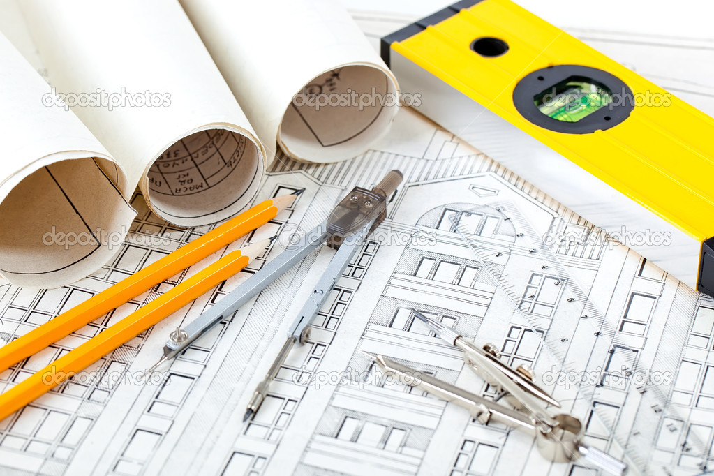Architect rolls and plans. Stock Photo by ©VIZAFOTO 16906641 Architect rolls and plans. Stock Photo by ©VIZAFOTO 16906641