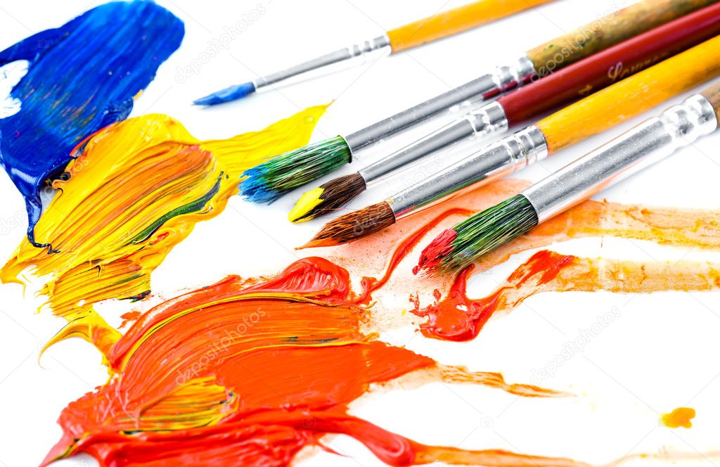 Paint brushes isolated on white — Stock Photo © VIZAFOTO #17640815