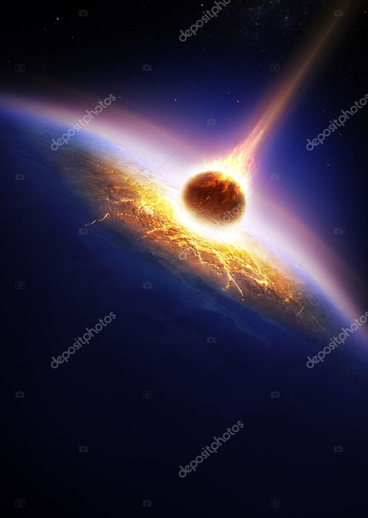 Earth and asteroid colliding — Stock Photo © JohanSwanepoel #22166923