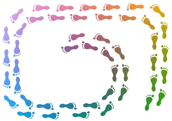 Colourful Footsteps Clipart