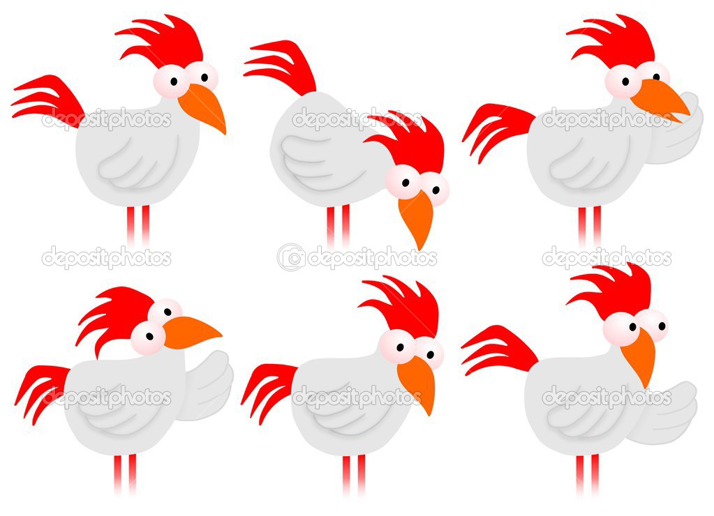 Chicken Poses Stock Illustration by ©darrenw #39867387