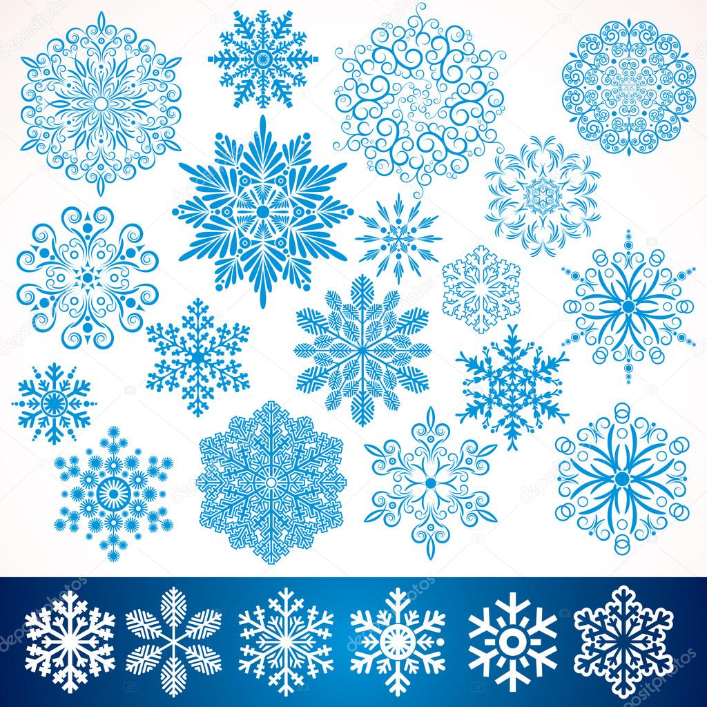 Artistic Vector Snowflakes — Stock Vector © PILart #23709671