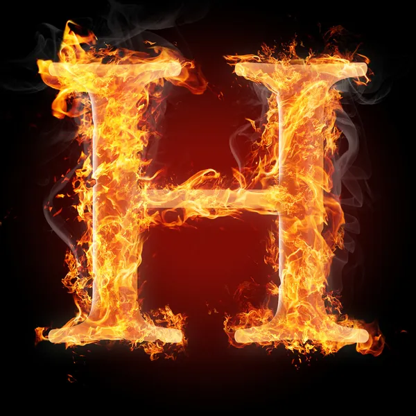 H Letter In Fire Hd