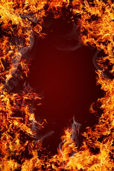 Burning objects and objects in fire on black background — Stock Photo ...
