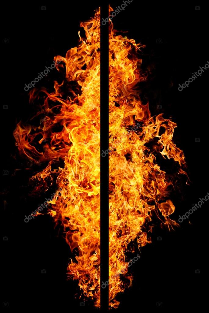Burning objects and objects in fire on black background Stock Photo by ...