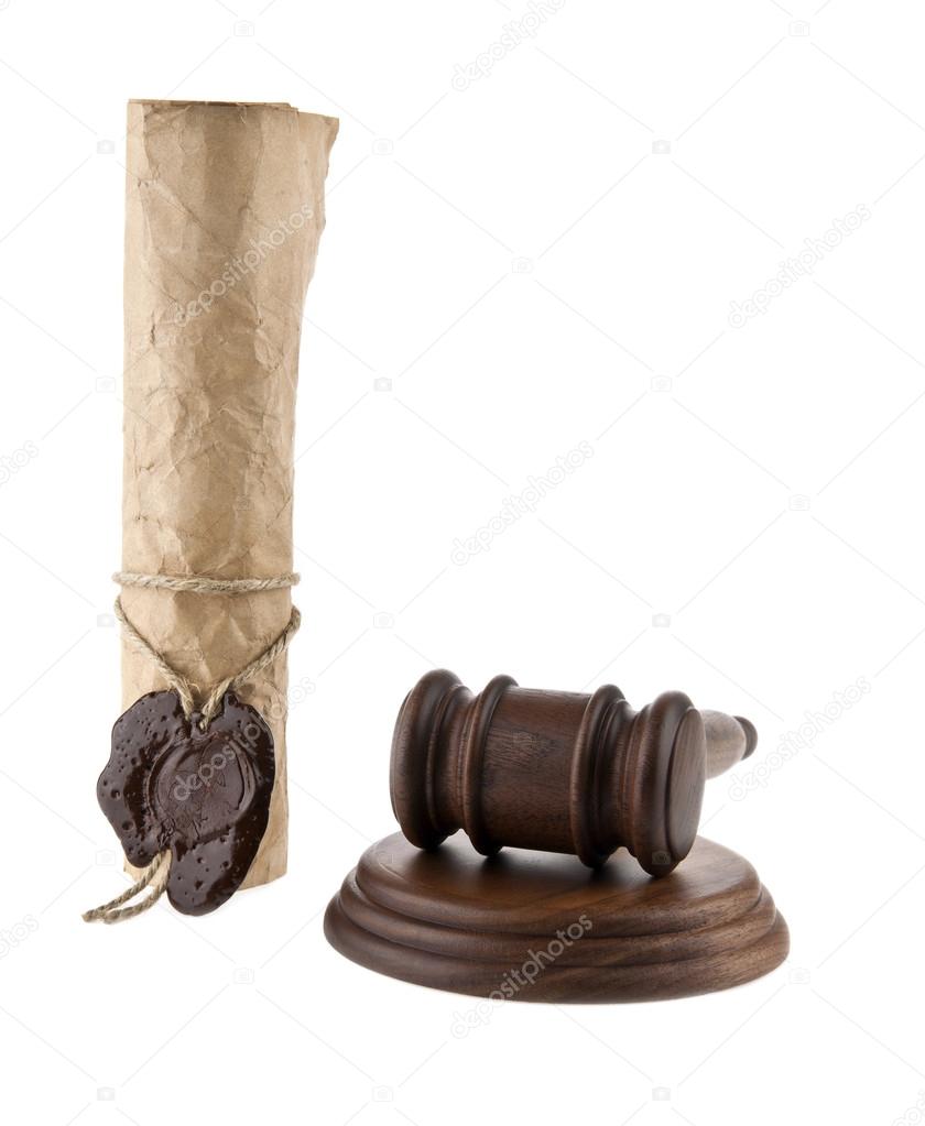 Old paper and mallet — Stock Photo © valzan #40663573