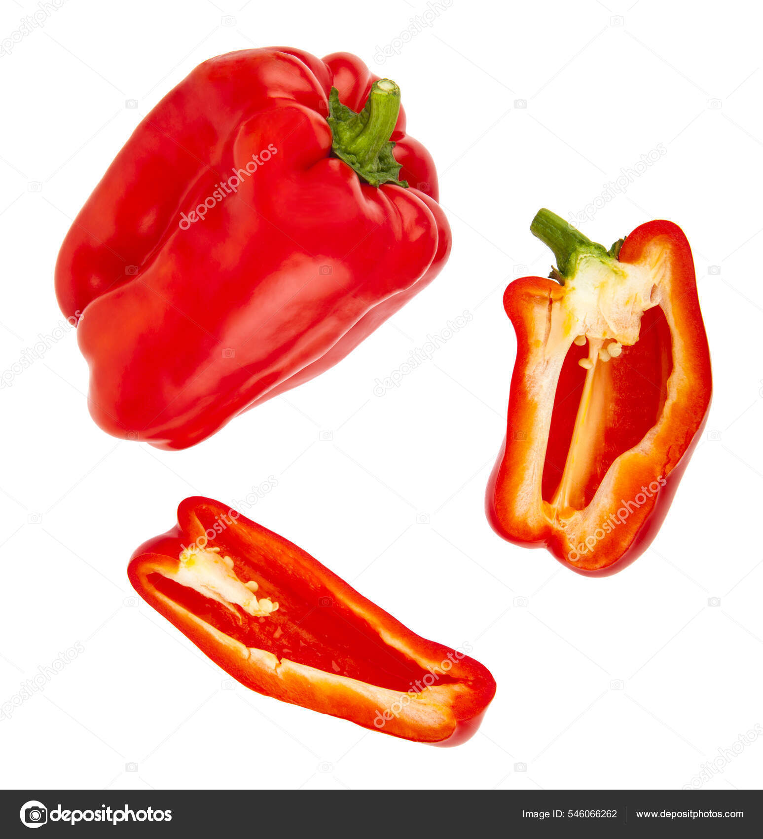 Red Bell Pepper Isolated White Background View Detail Design Design ...