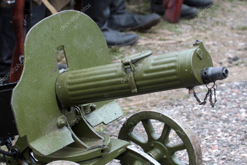 Old Powerful Military Machine Gun Maxim Gun — Stock Editorial Photo ...