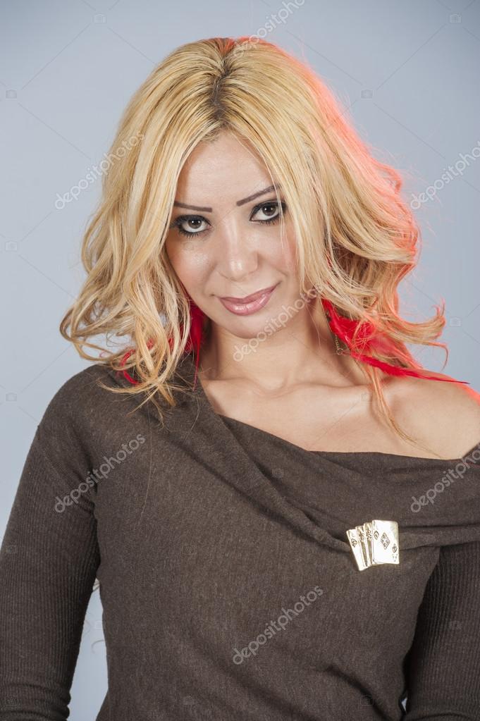 Beautiful woman in red posing for photo shoot — Stock Photo ...