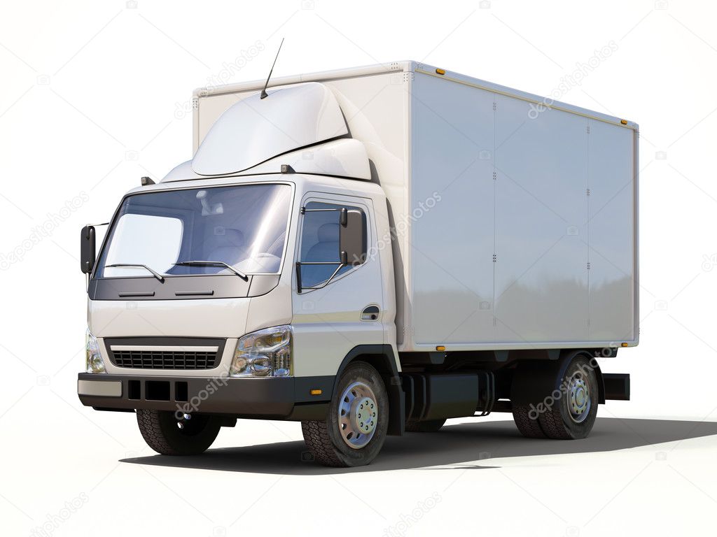 White commercial delivery truck — Stock Photo © Supertrooper #32444975