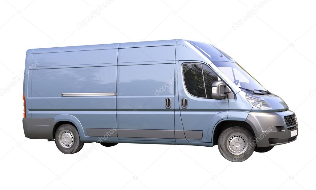 Blue commercial delivery van isolated Stock Photo by ©Supertrooper 36888819