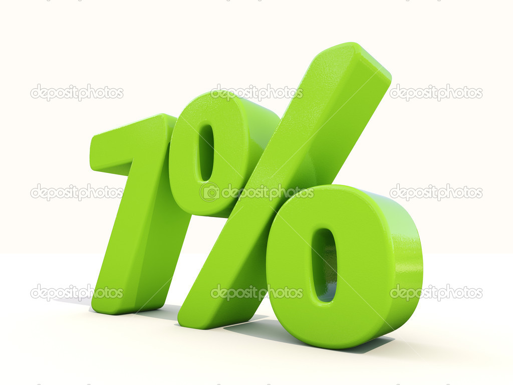 7 percentage rate icon on a white background — Stock Photo ...