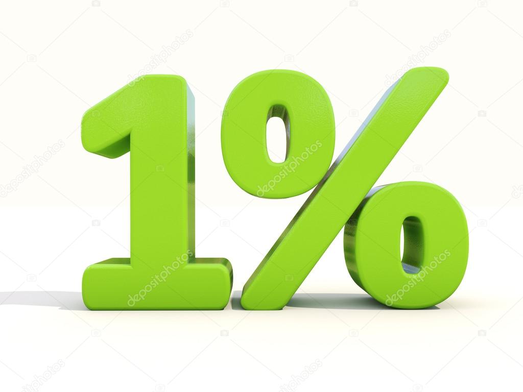1 percentage rate icon on a white background — Stock Photo ...