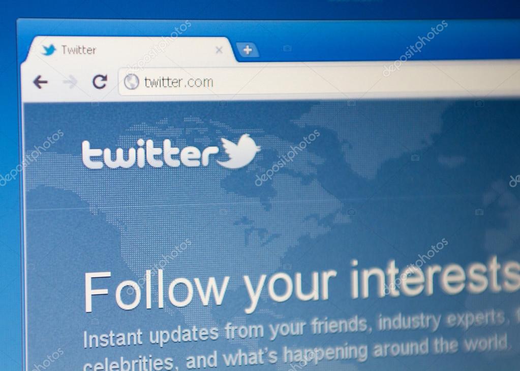 Homepage of Twitter.com. Viewed in Google Chrome browser. — Stock ...